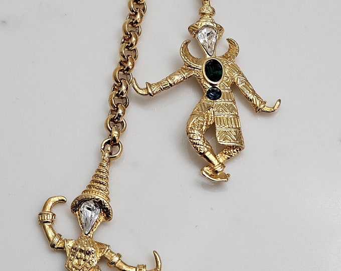 KJL Kenneth Jay Lane Jester Pagoda Brooch Necklace - Etsy