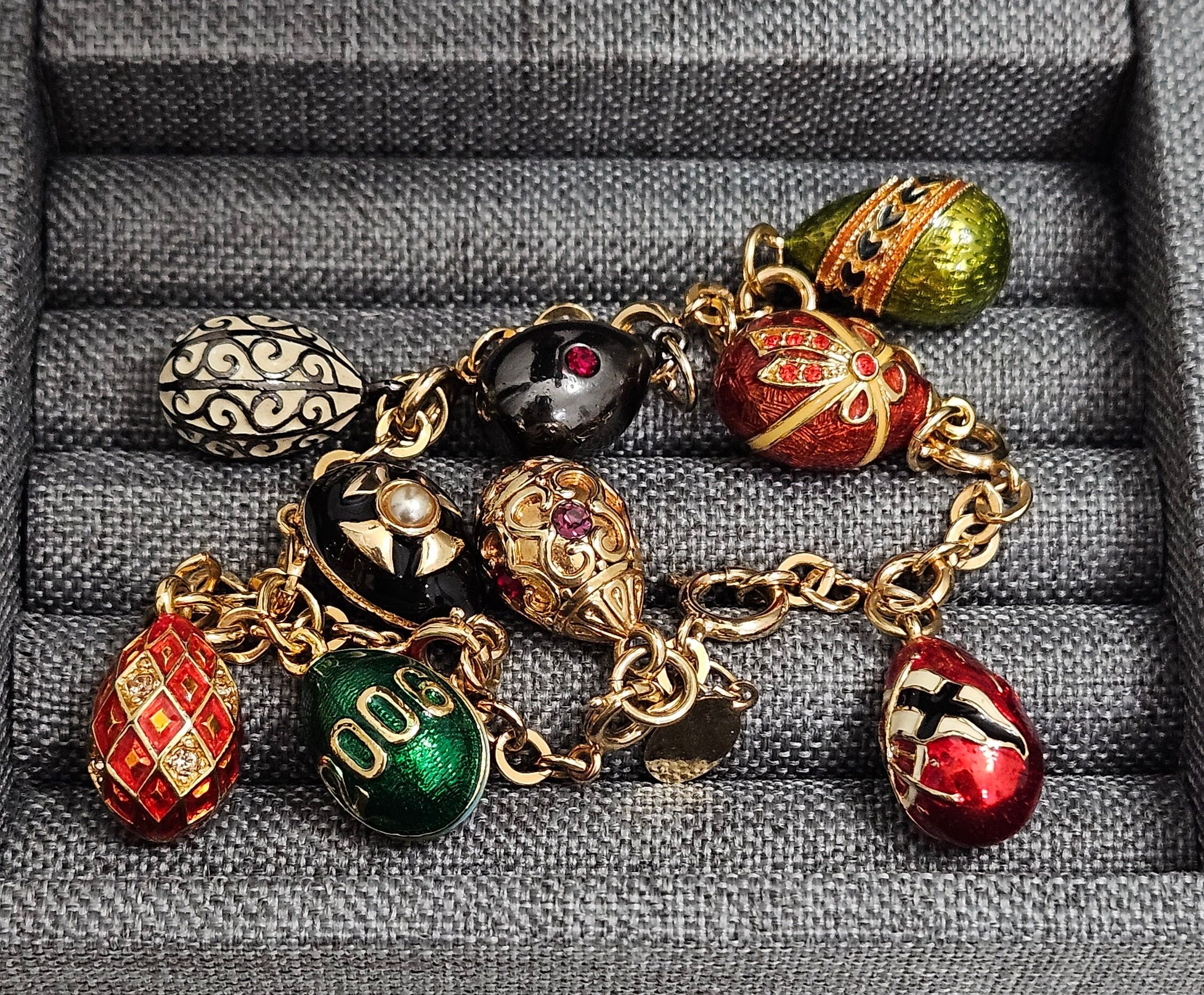 Vintage Joan Rivers Egg Charm Bracelet - Etsy