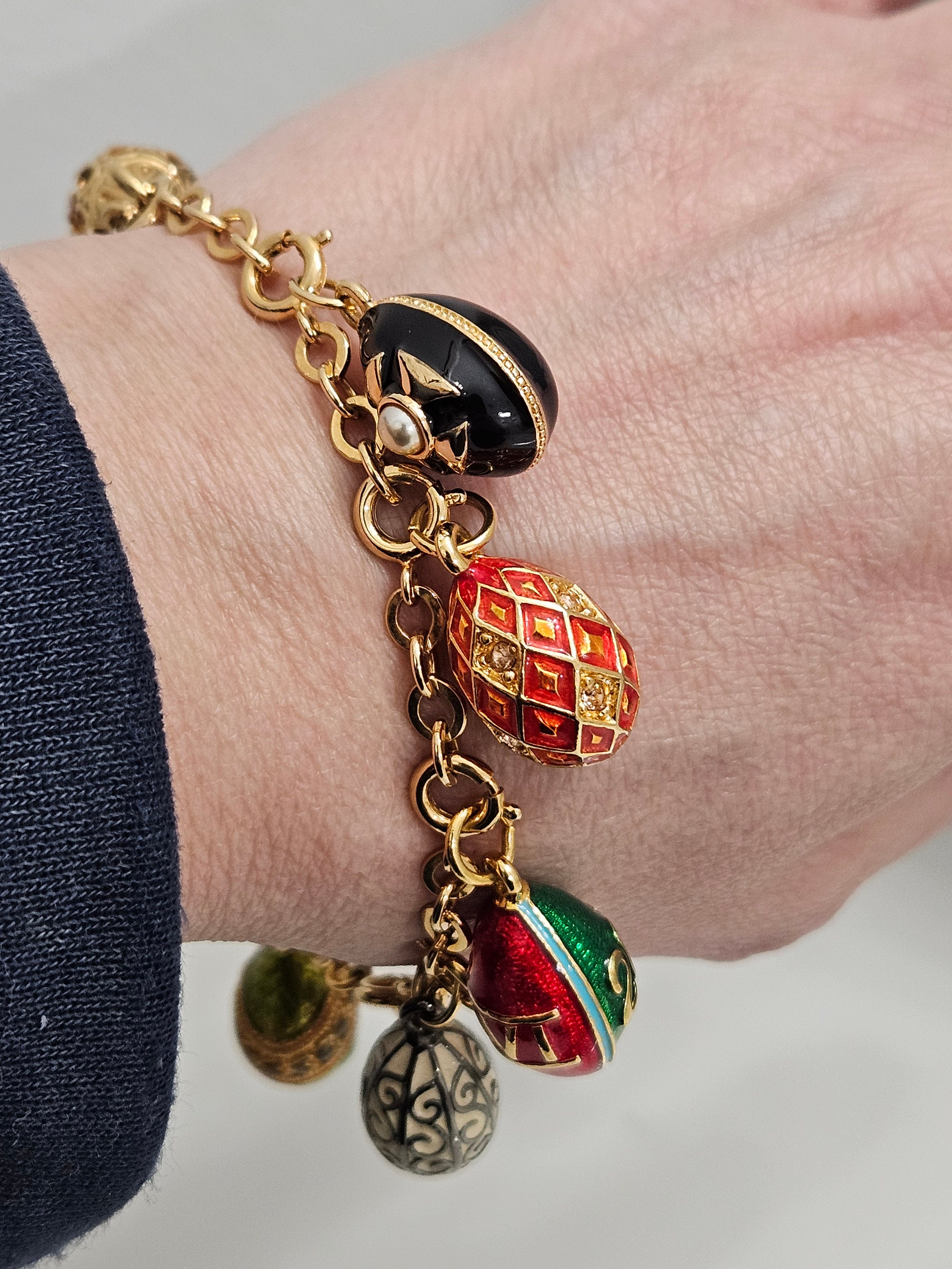 Vintage Joan Rivers Egg Charm Bracelet - Etsy