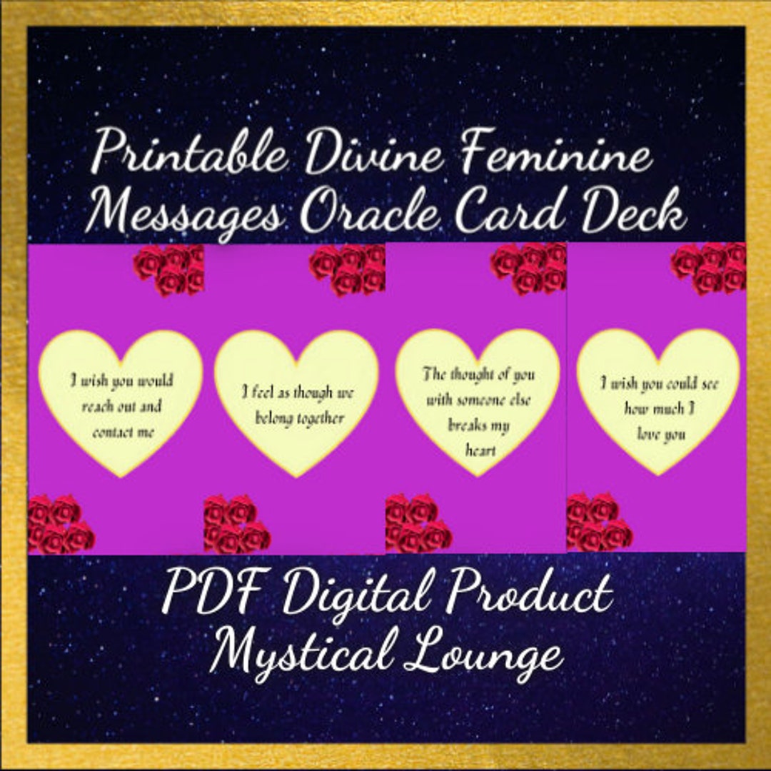 Divine Feminine Messages Love Oracle Card Deck/pdf Printable 88 Cards ...
