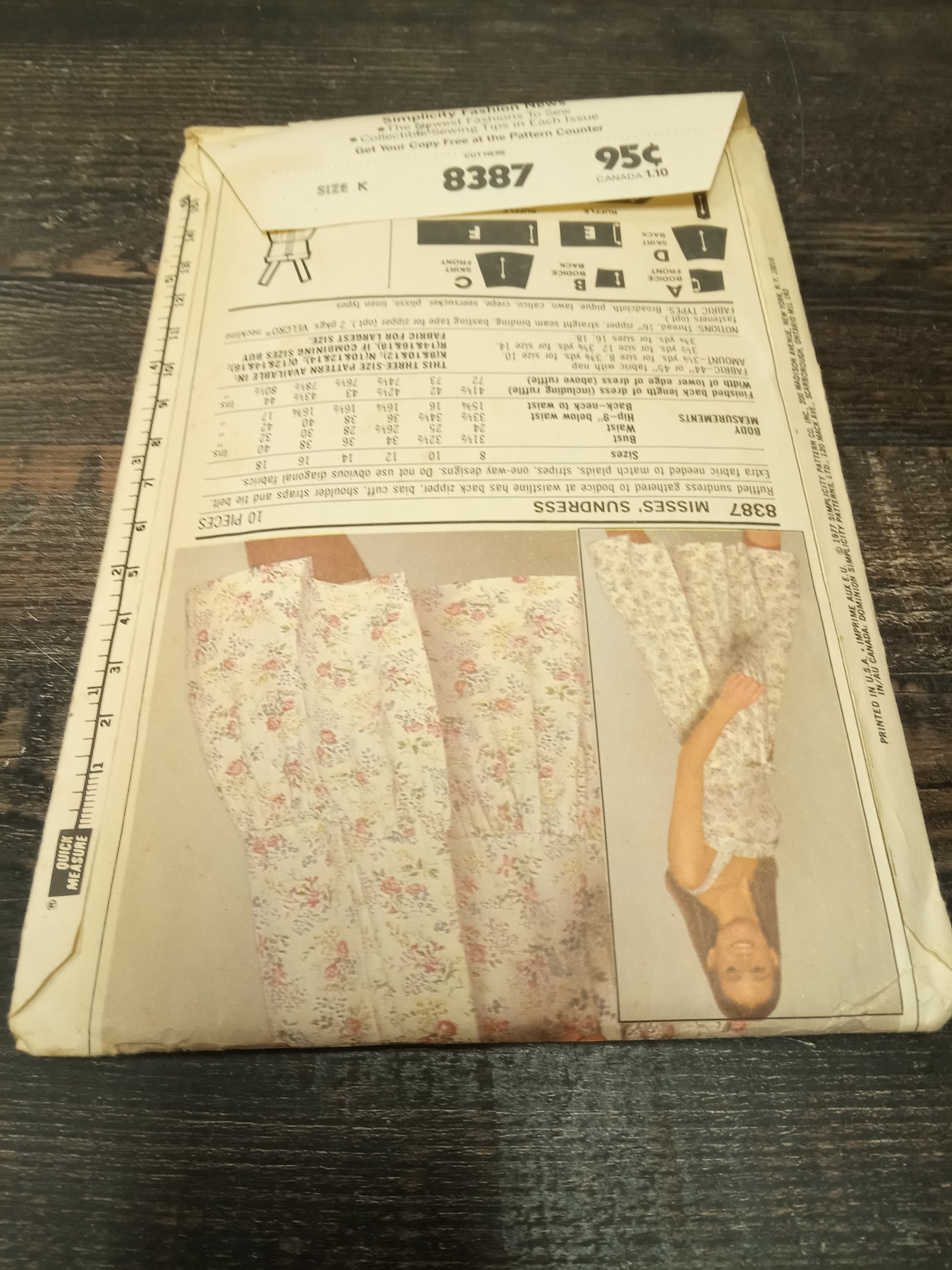 Vintage Simplicity ESP Sewing Pattern 8387 Women's Dress Size 8-12 1977 ...