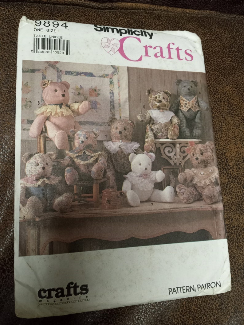 Simplicity Sewing Pattern 9894 Stuffed Teddy Bears & Clothes Plush ...