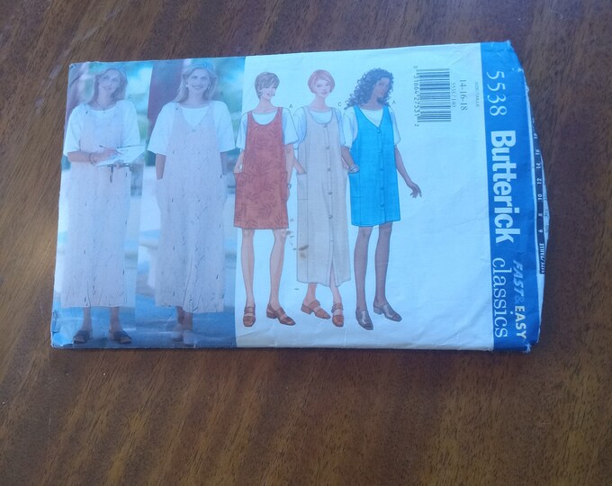 Vintage Butterick Sewing Pattern 5538 Women's Jumper & Top Plus Size 14 ...