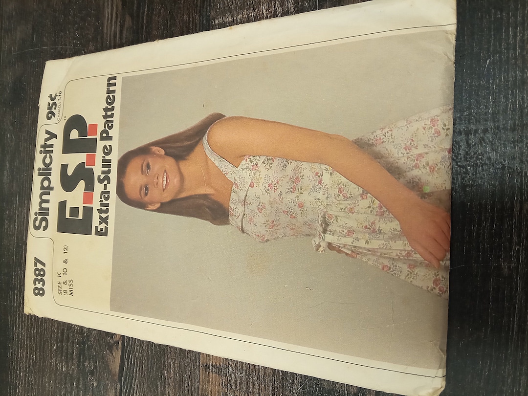 Vintage Simplicity ESP Sewing Pattern 8387 Women's Dress Size 8-12 1977 ...