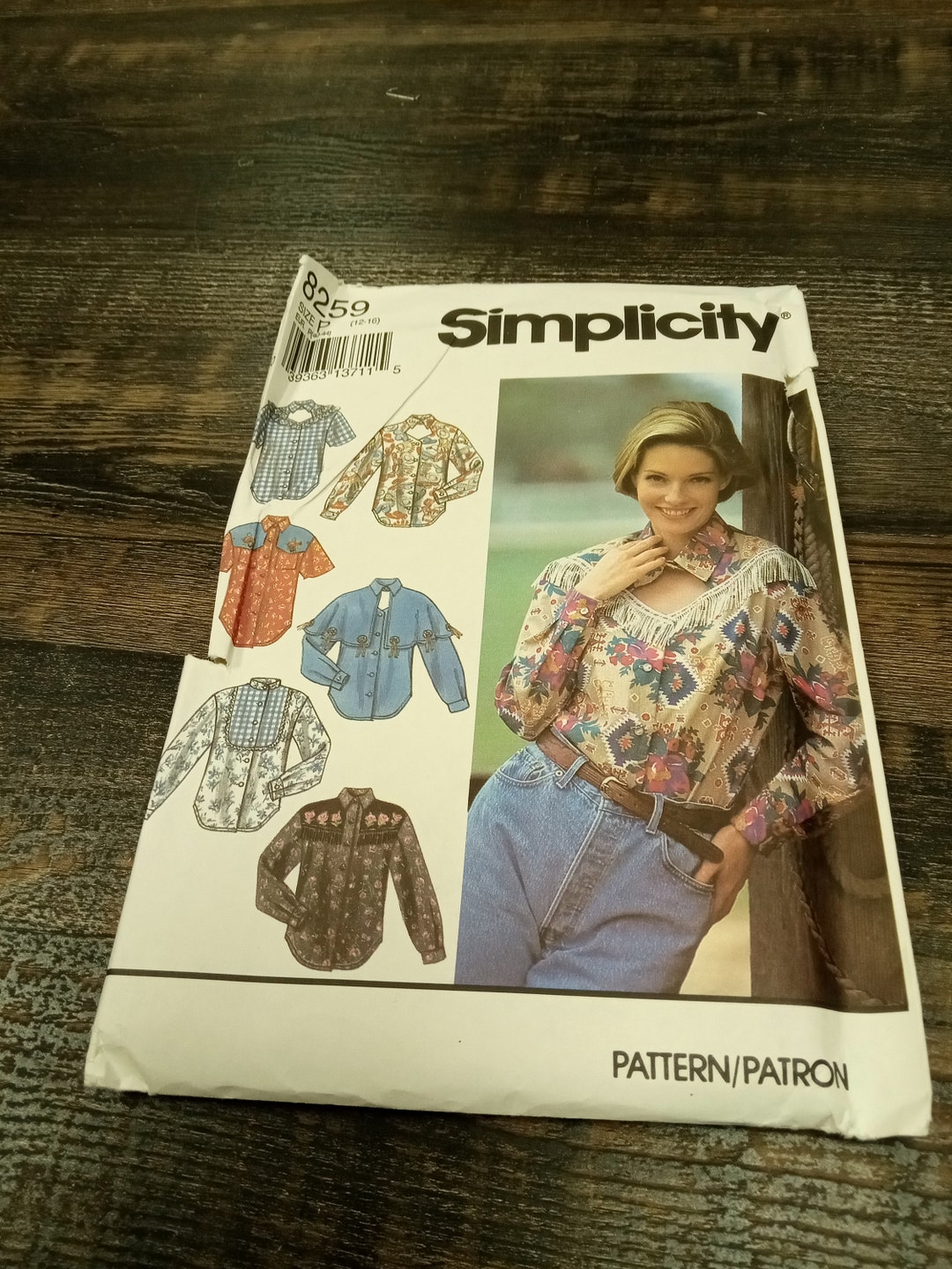 Simplicity Sewing Pattern 8259 Women's Misses' Western Shirts Rodeo ...