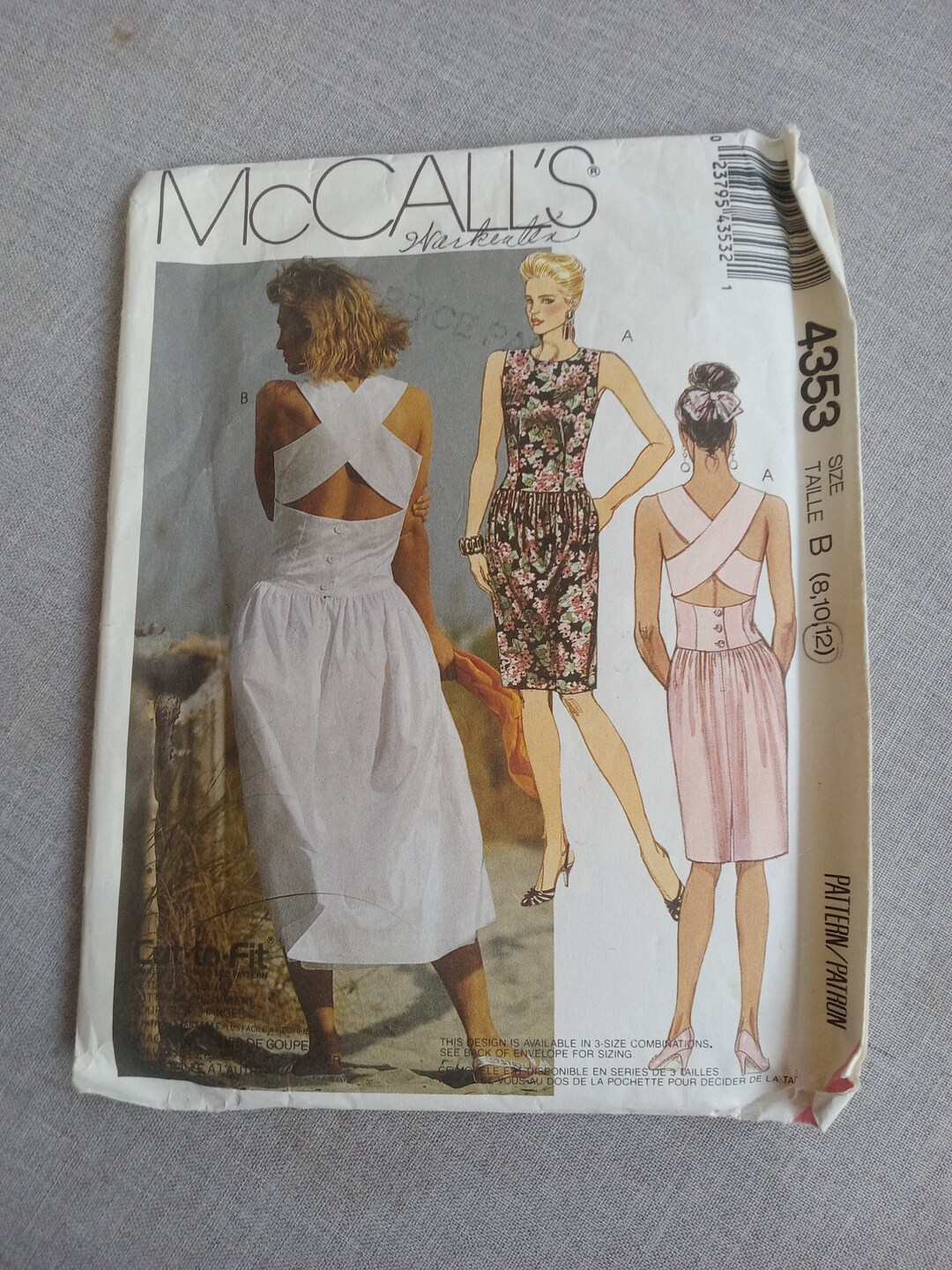 Vintage Mccall's Sewing Pattern 4353 Misses's Women's Dress Size 8-12 ...