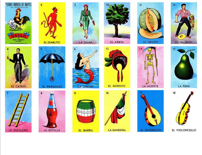 Printable Mexican Lottery With 110 Tables + 54 Cards + Rules + Songs - Etsy