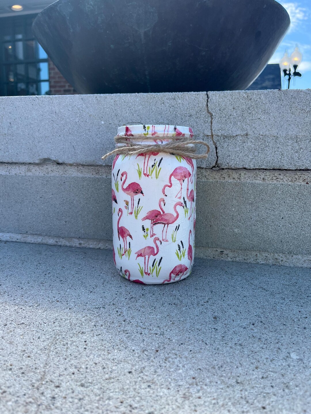 Pink Flamingo Decorative Mason Jar - Etsy