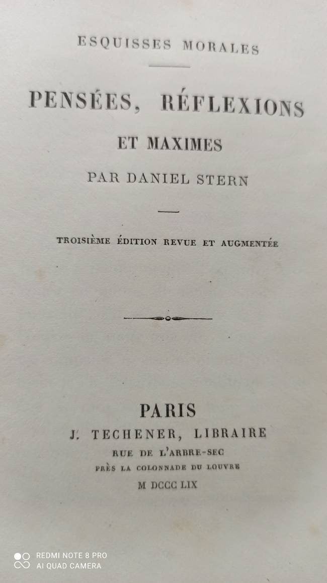 1859 Rare Antique French Book Esquisses Morales: Pensees - Etsy
