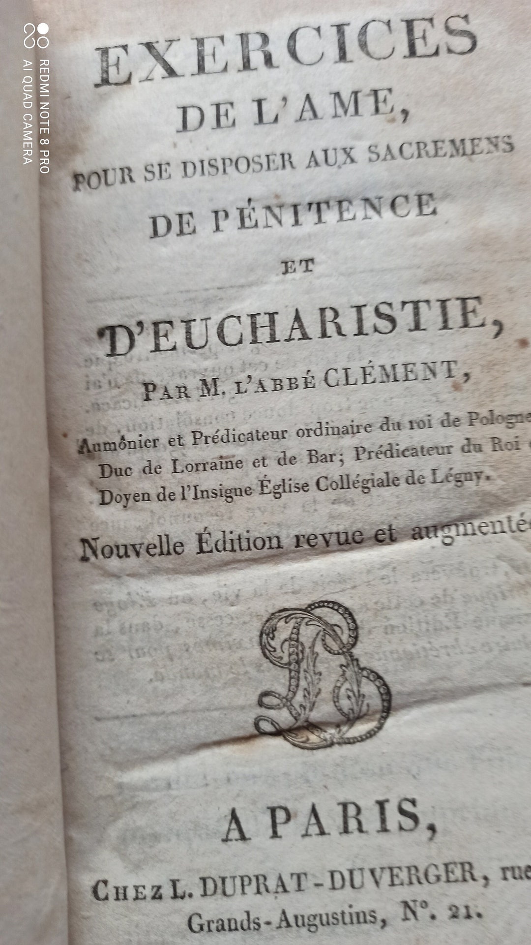 Exercices De La Ame - Pour Se Disposer Aux Sacremens De Penitence Et D ...