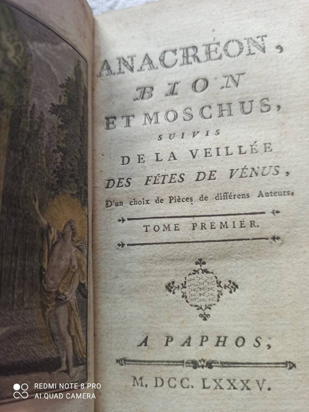1785 Rare Antique French Book Ancient Poetry Greece 2t Paphos, Library ...