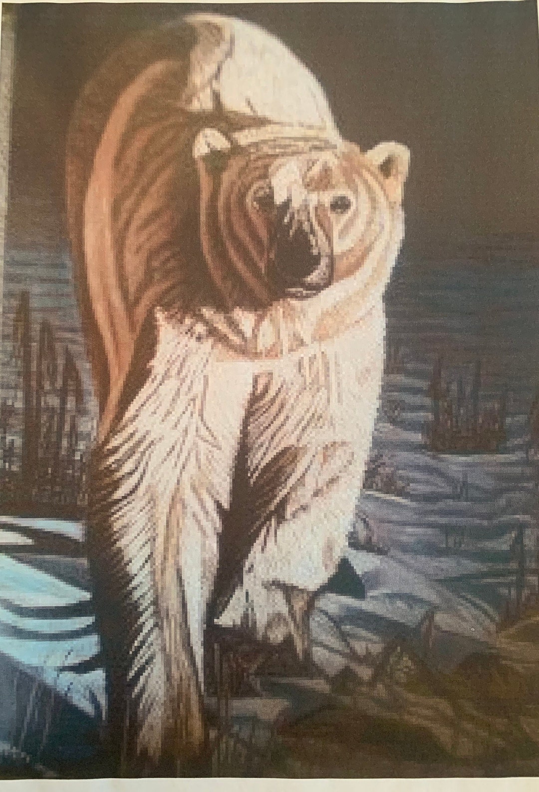 Wildlife Polar Bear at Night polar Knight - Etsy