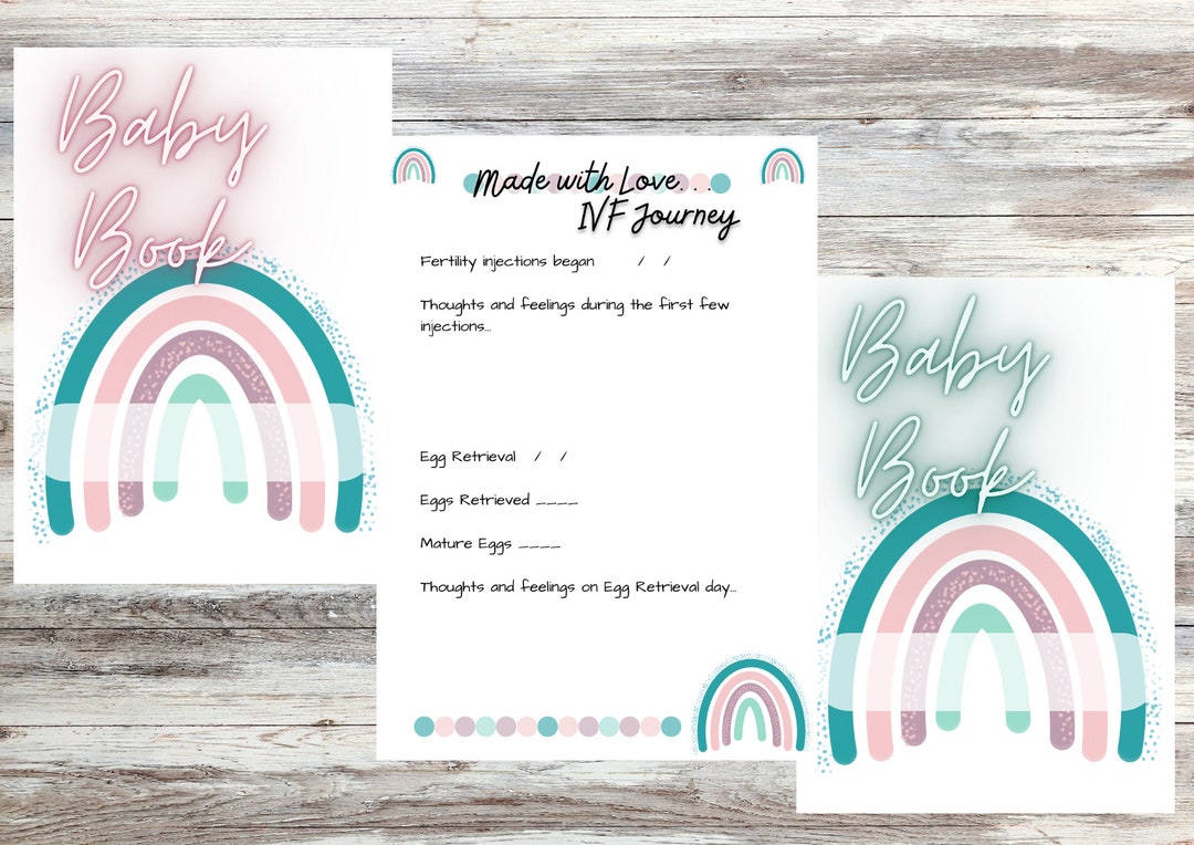 Rainbow IVF Pages for Printable Baby Book | Printable Journal | Bump to ...