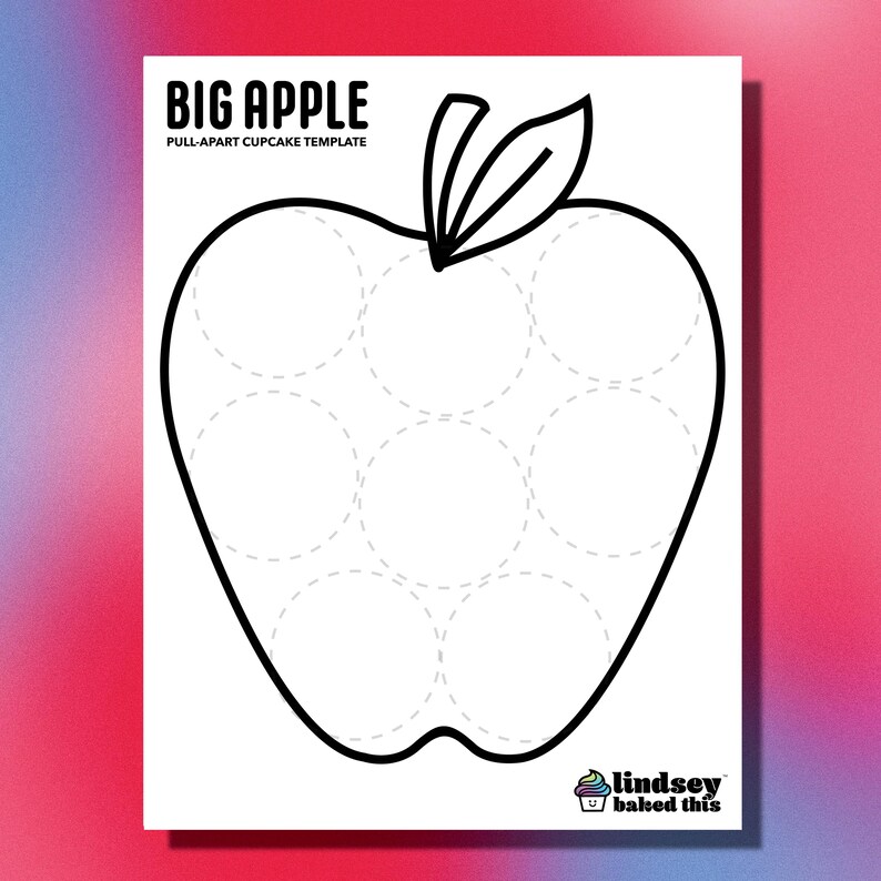 Apple Pull-apart Cupcake Template - Etsy