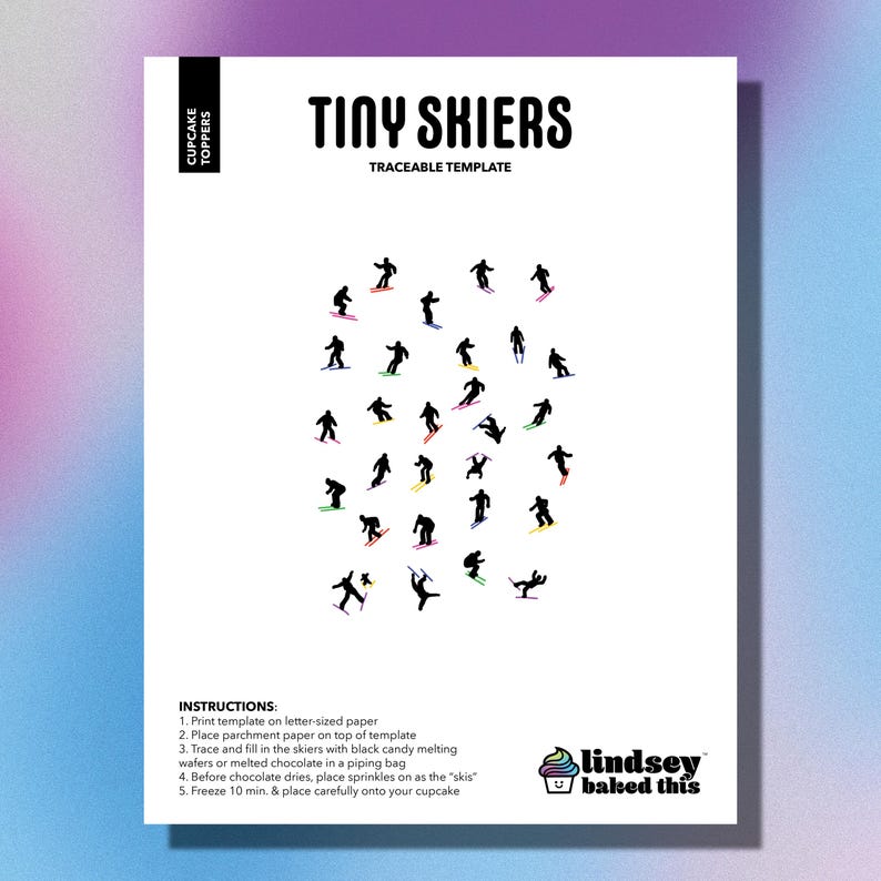 Tiny Skiers Tracing Template - Etsy
