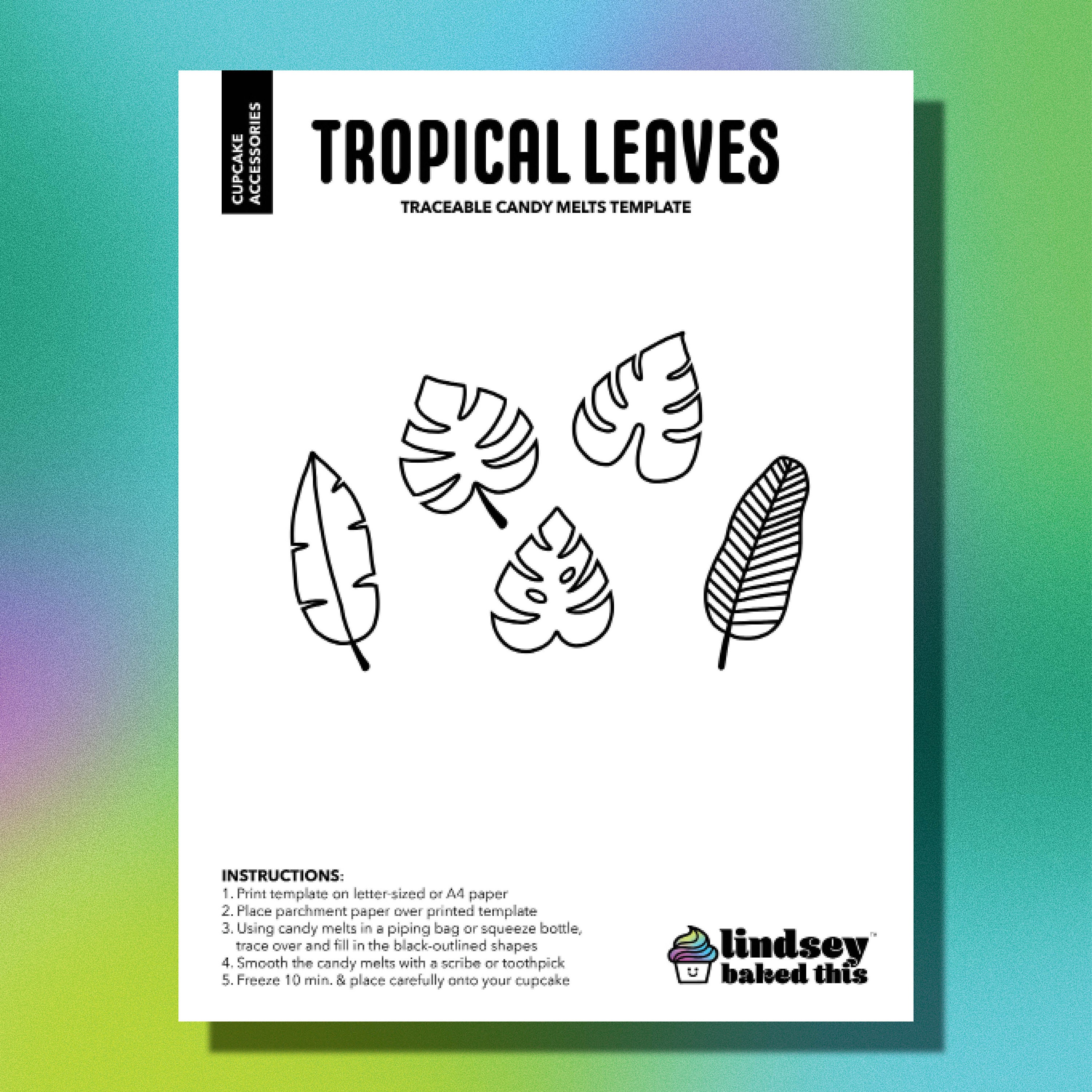 Tropical Leaves Candy Melts Template - Etsy