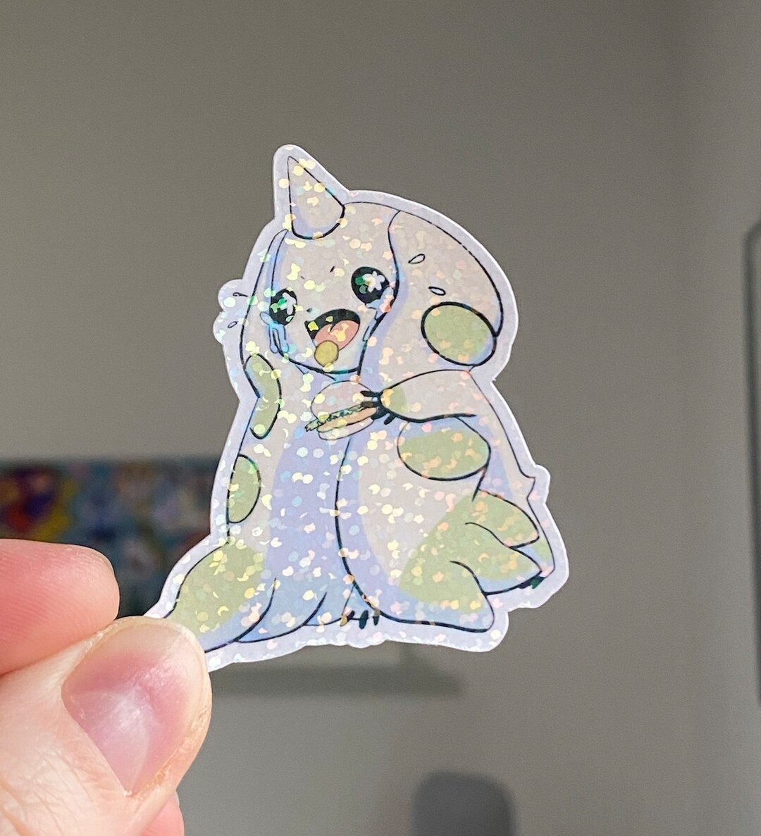 Holographic Terriermon Digimon Sticker - Etsy