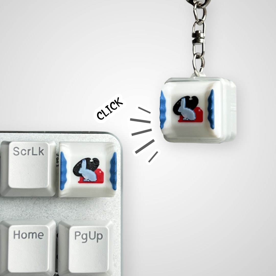 White Rabbit Candy Keycap & Keychain | Stress Relief Fidget Toy ...