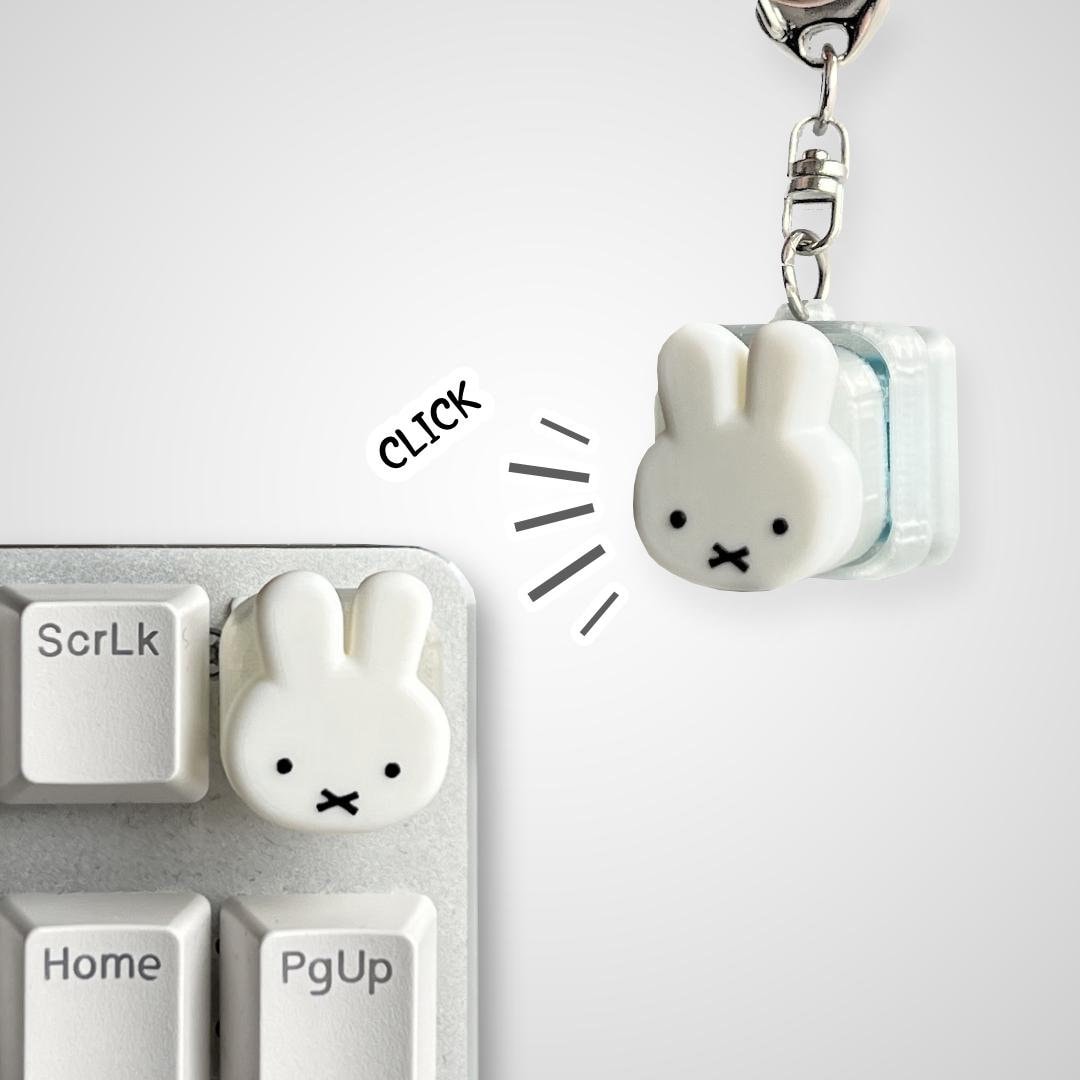 Bunny Keycap & Keychain | Stress Relief Fidget Toy | Cartoon Collection ...