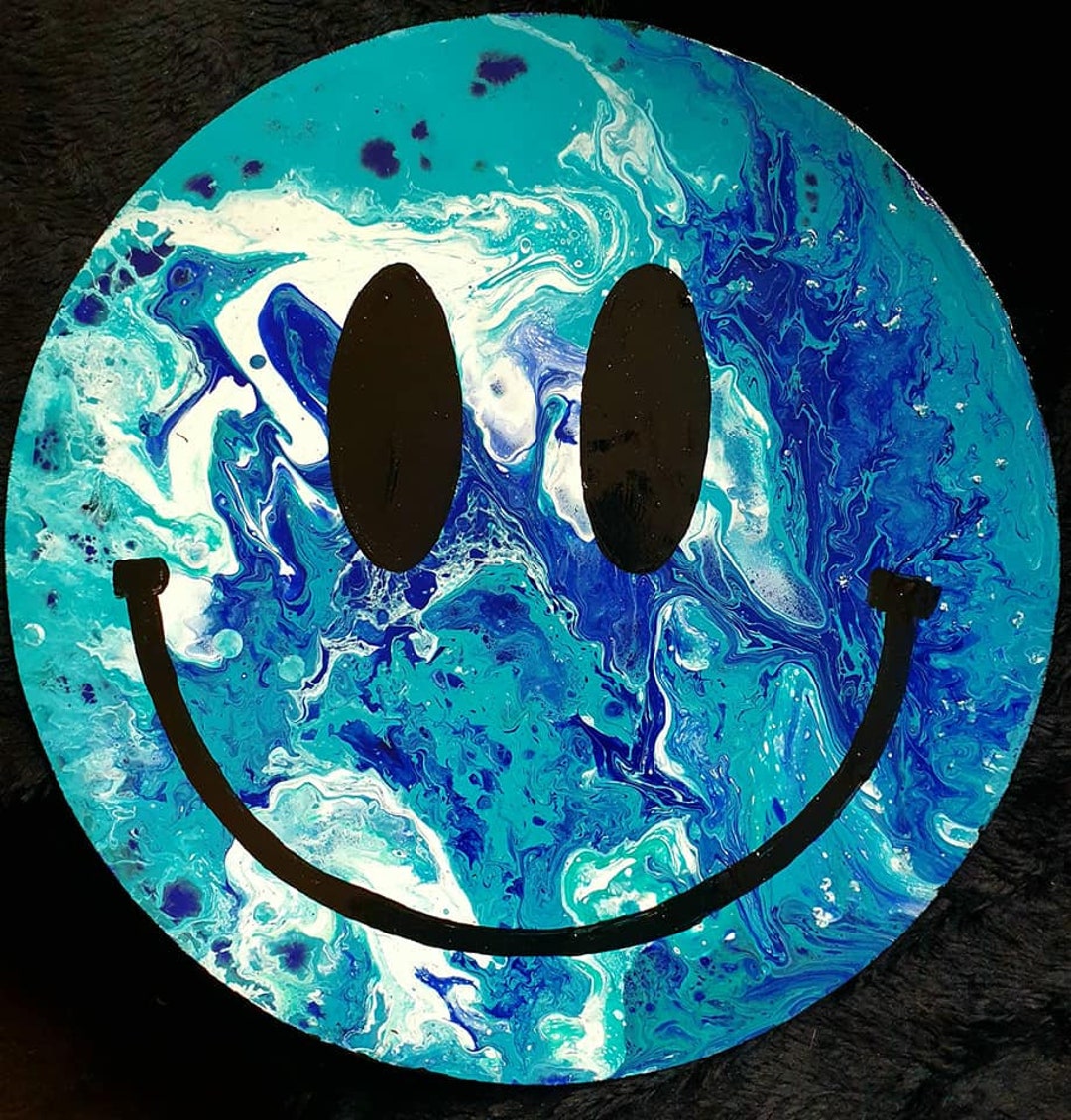 Smilie Face DJ Acid House Smiley Smile Emoji Acrylic Flow Art - Etsy