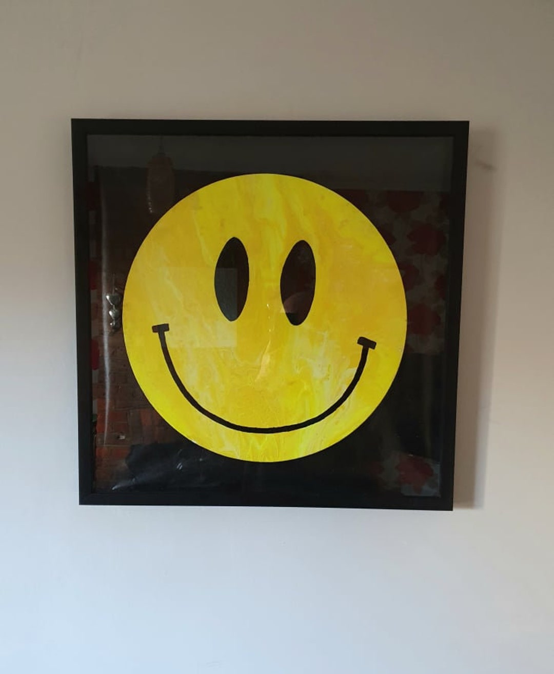 Smilie Face DJ Acid House Smiley Smile Emoji Acrylic Flow Art - Made to ...