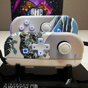 Great Wave Kanagawa RGB LED Custom Joycons for the Nintend Switch - Etsy