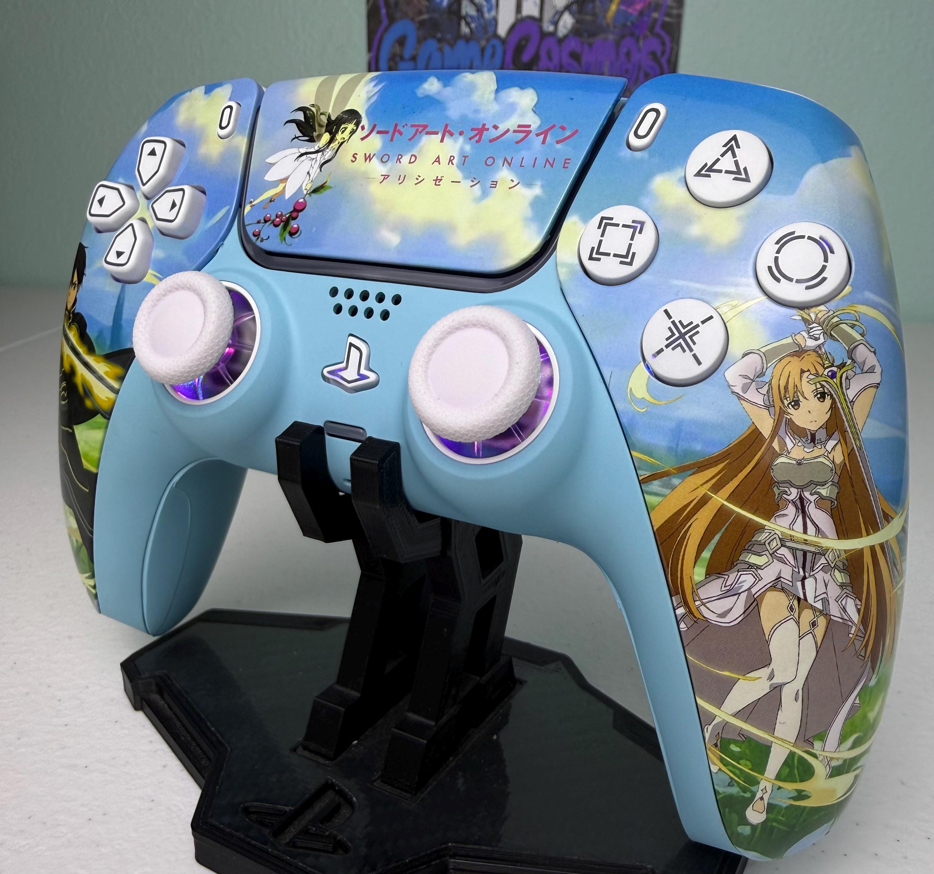 Sword Art - Anime Manga - RGB LED - Custom Wireless Controller for PS5 ...