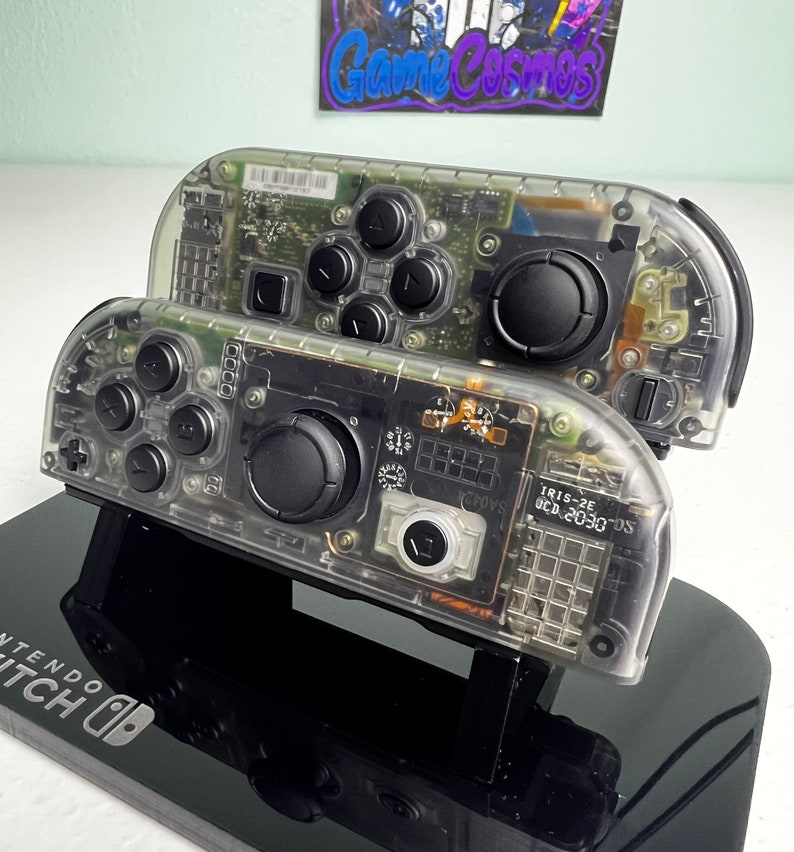 Transparent Smoke Clear - Black Accents - Custom Joycons for the ...