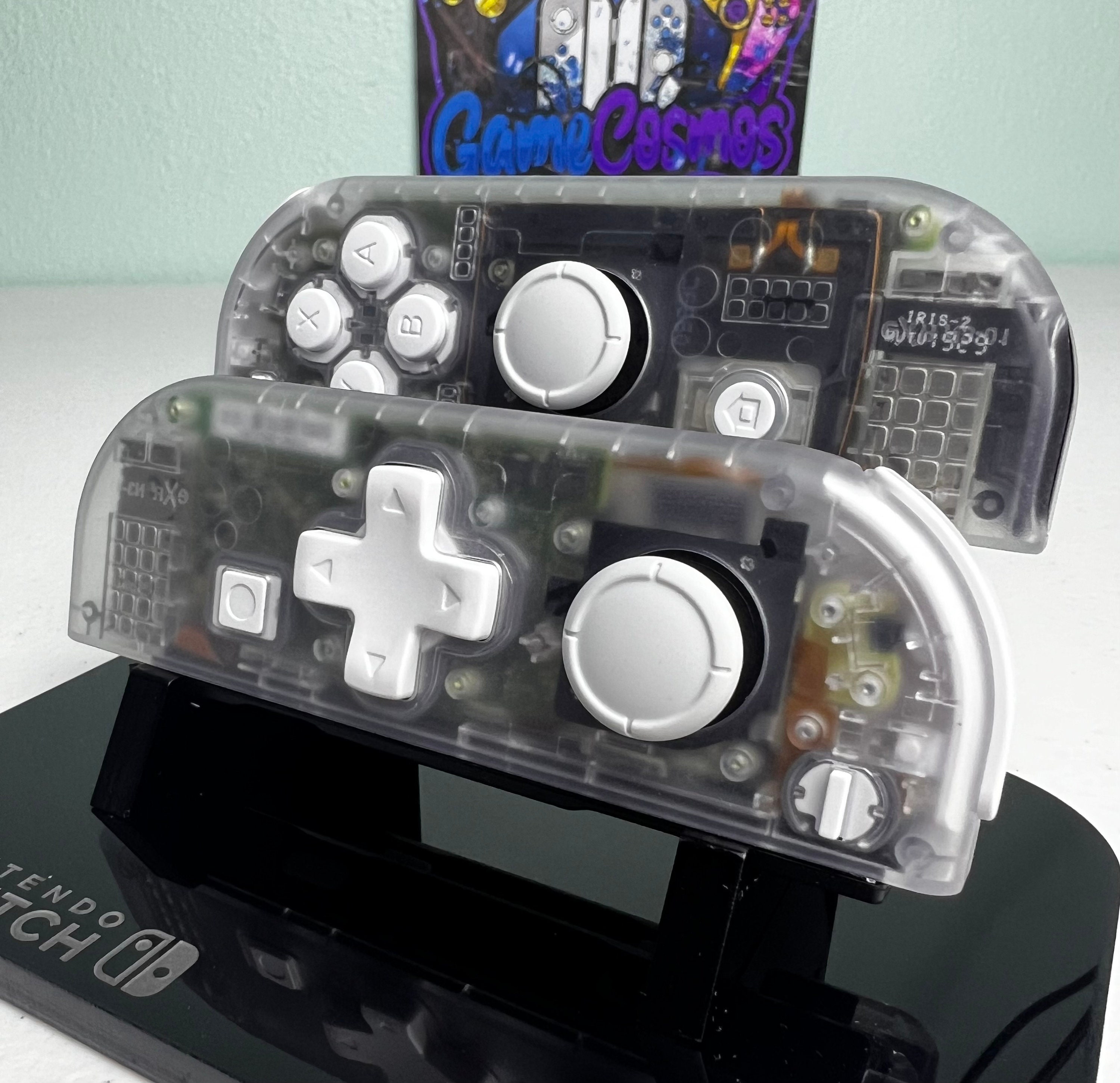 Transparent Clear DPAD - White Accents - Custom Joycons for the Nintend ...