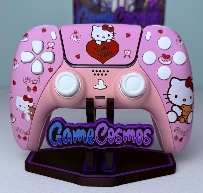 Cute Cartoon Kitty - RGB LED - Sakura Pink - Custom Wireless Controller ...
