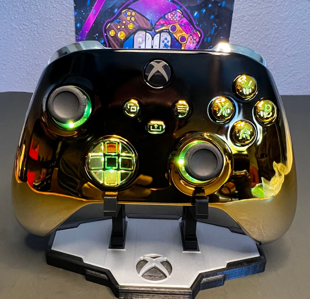 Chrome Gradient Tri Color RGB LED Custom Wireless Controller for Xbox ...