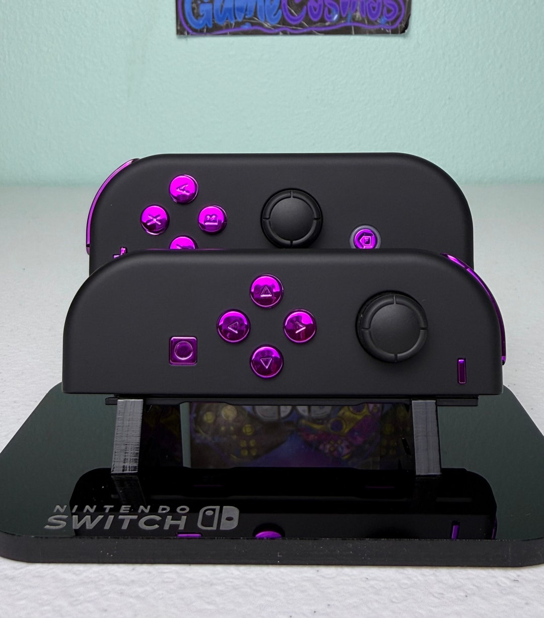 Soft Touch Black - Purple Chrome - Custom Joycons for the Nintend ...