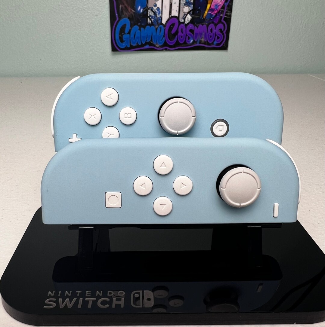 Soft Touch Heaven Blue - White Accents - Custom Joycons for the Nintend ...