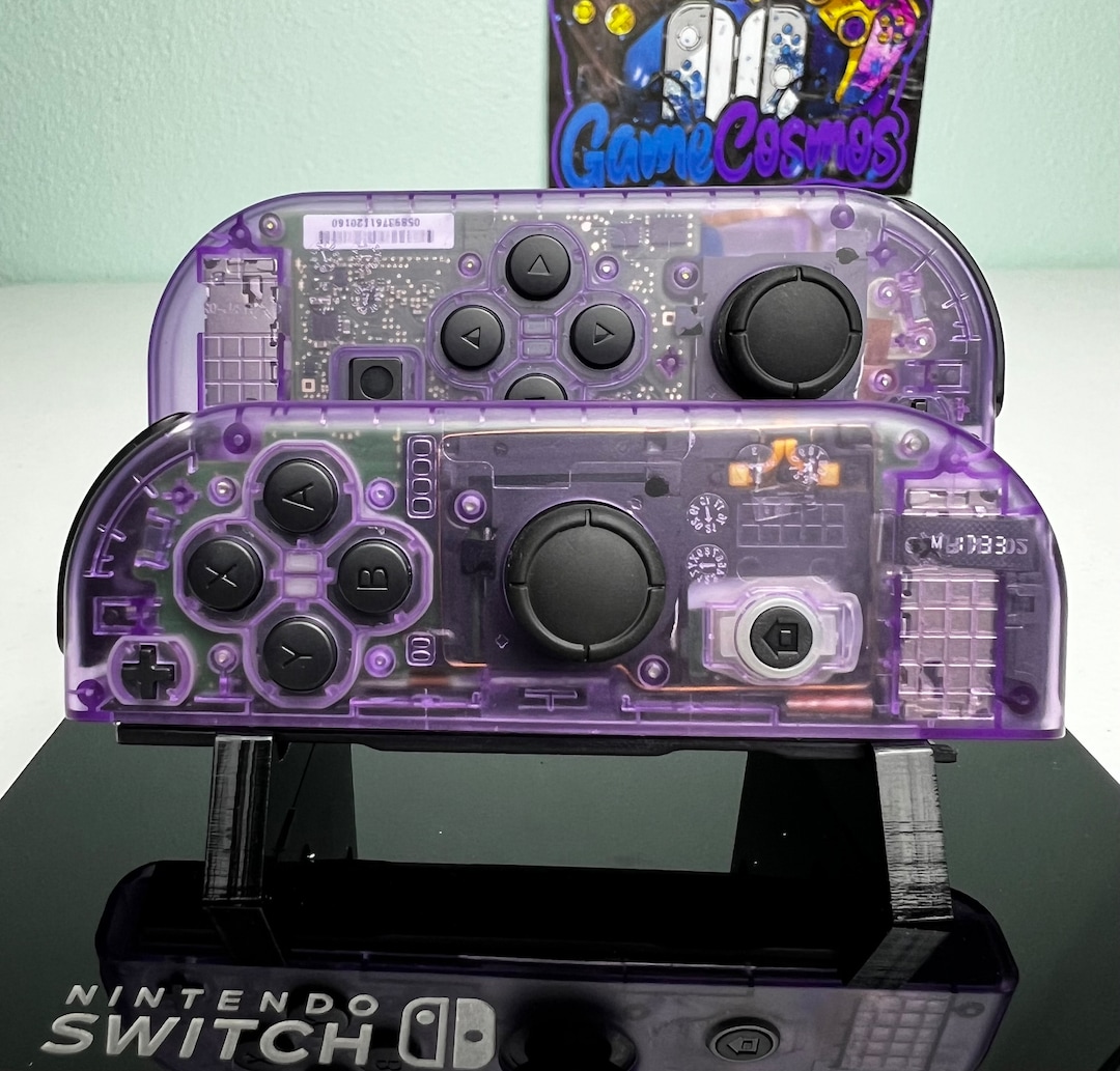 Atomic Purple Clear - Black Accents - Custom Joycons for the Nintend ...