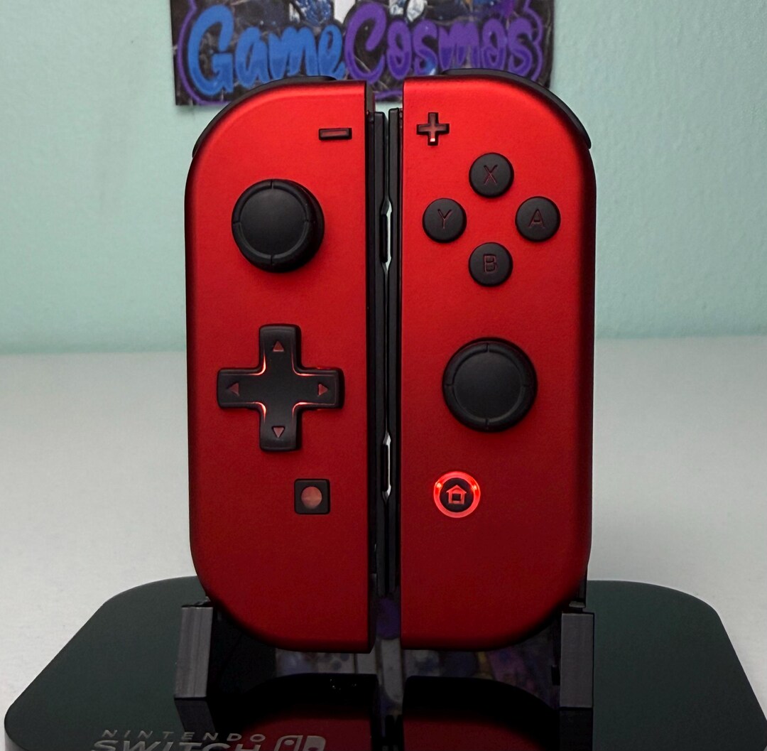 Scarlet Red & Black Accents - RGB LED - Custom Joycons for the Nintend ...