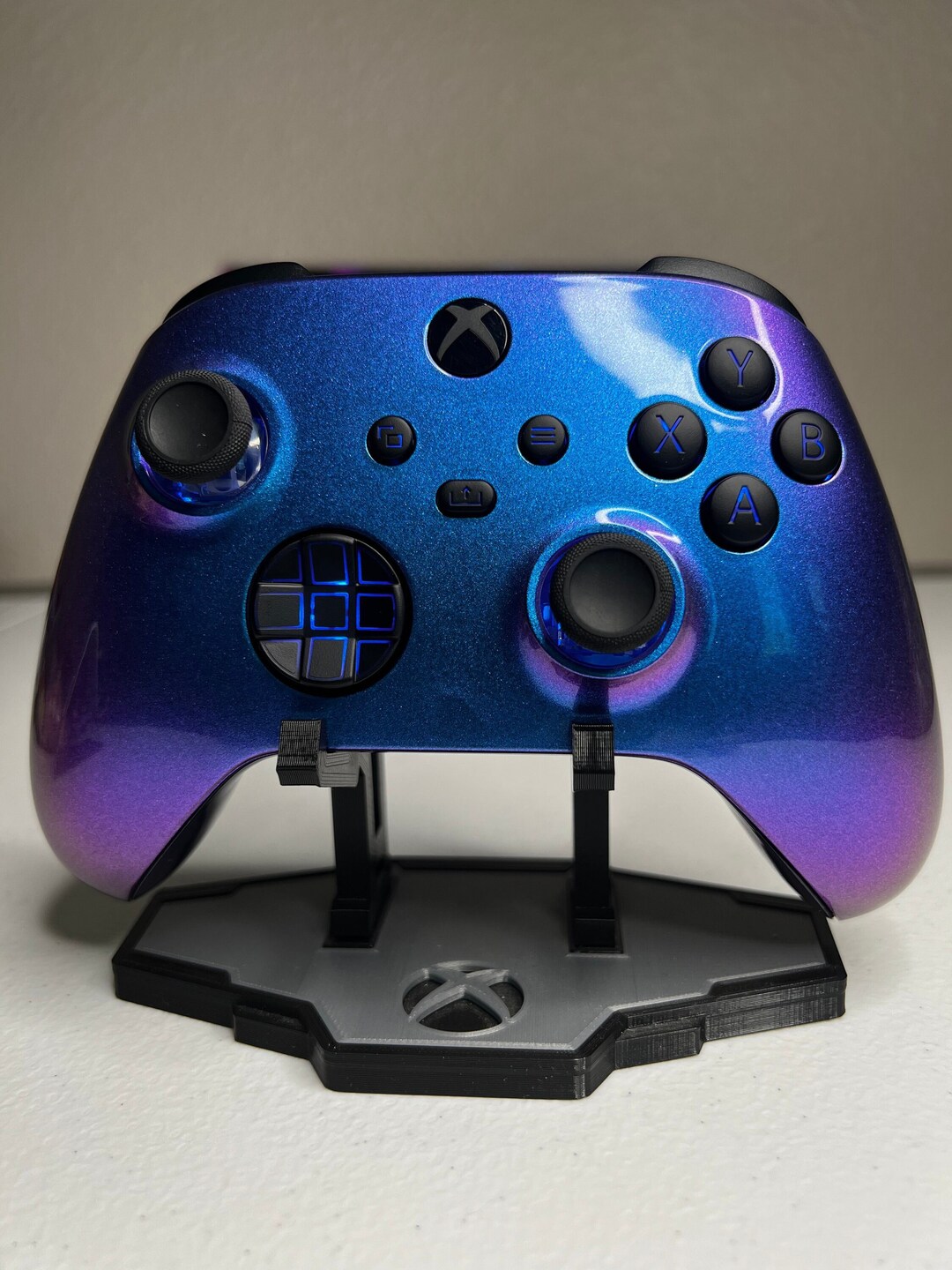Two-tone Chameleon Blue - RGB LED - Custom Wireless Controller for Xbox ...