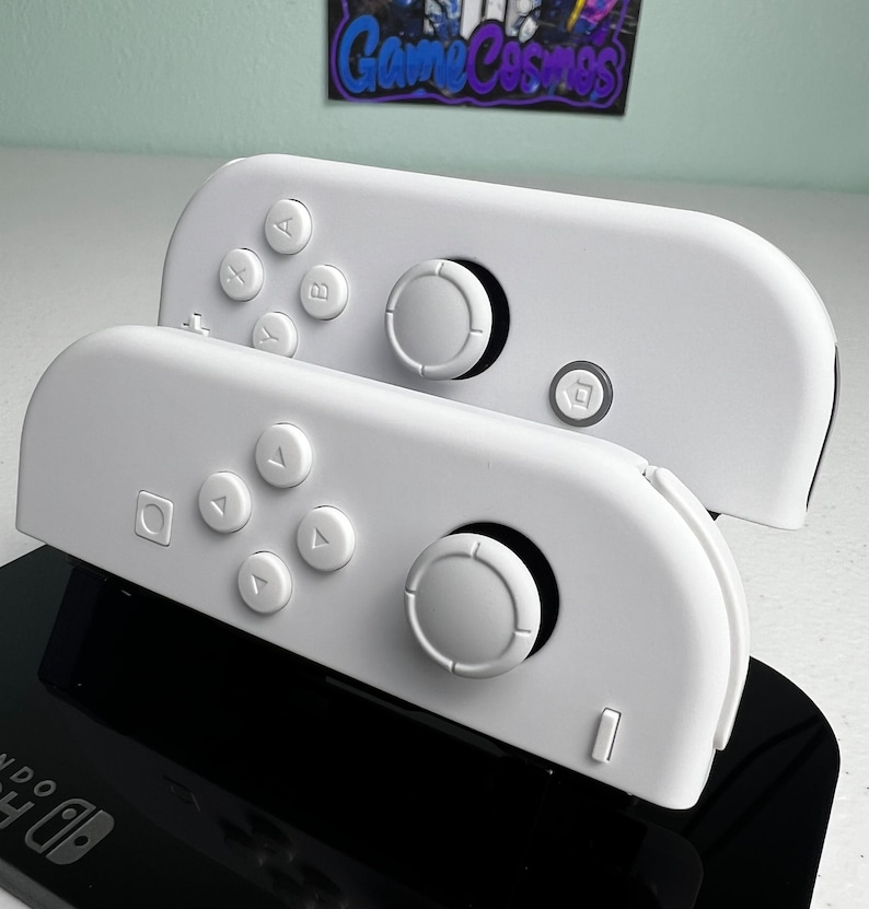 Pure White Soft Touch - Pastel Accents - Custom Joycons for Nintend ...