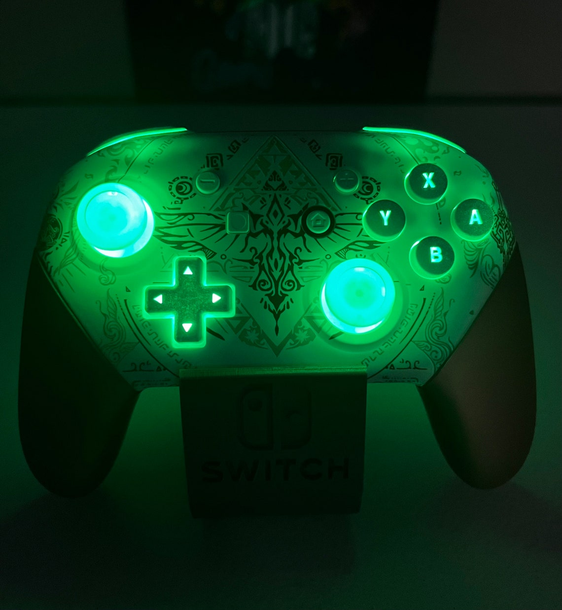Zelda TOTK - RGB Led - Glow in the Dark - Custom Pro Controller for the ...