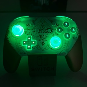 Zelda TOTK - RGB Led - Glow in the Dark - Custom Pro Controller for the ...