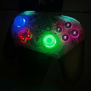 Zelda TOTK - RGB Led - Glow in the Dark - Custom Pro Controller for the ...