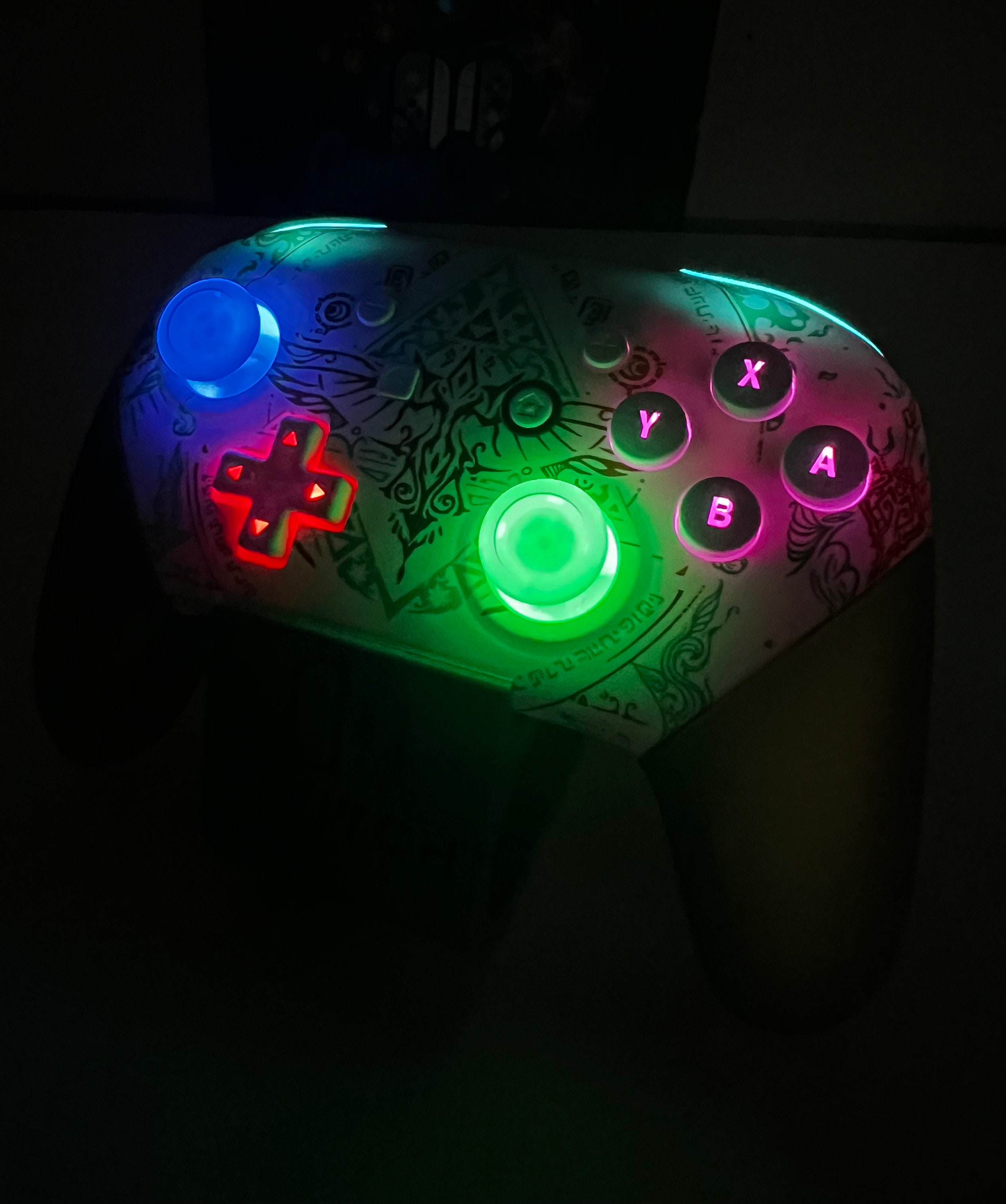 Zelda TOTK - RGB Led - Glow in the Dark - Custom Pro Controller for the ...