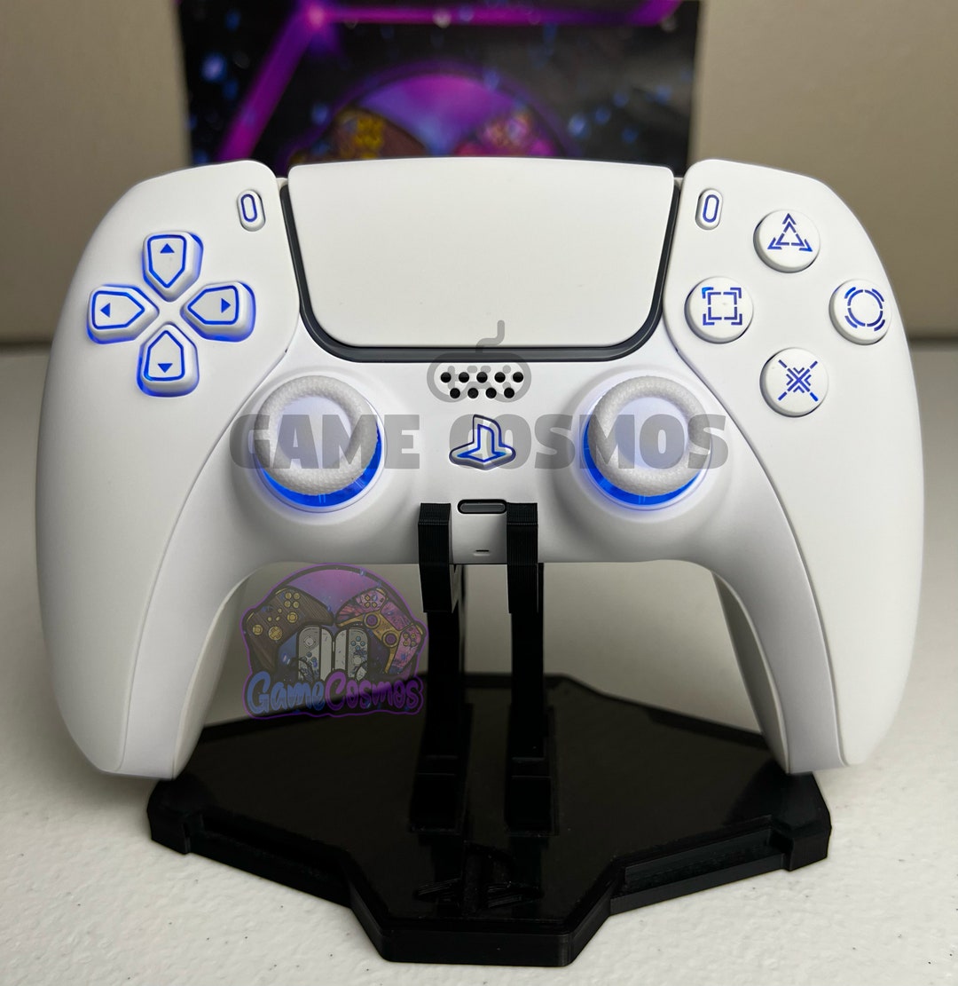 Soft Touch Pastel White RGB LED Custom Wireless Controller for PS5 or ...