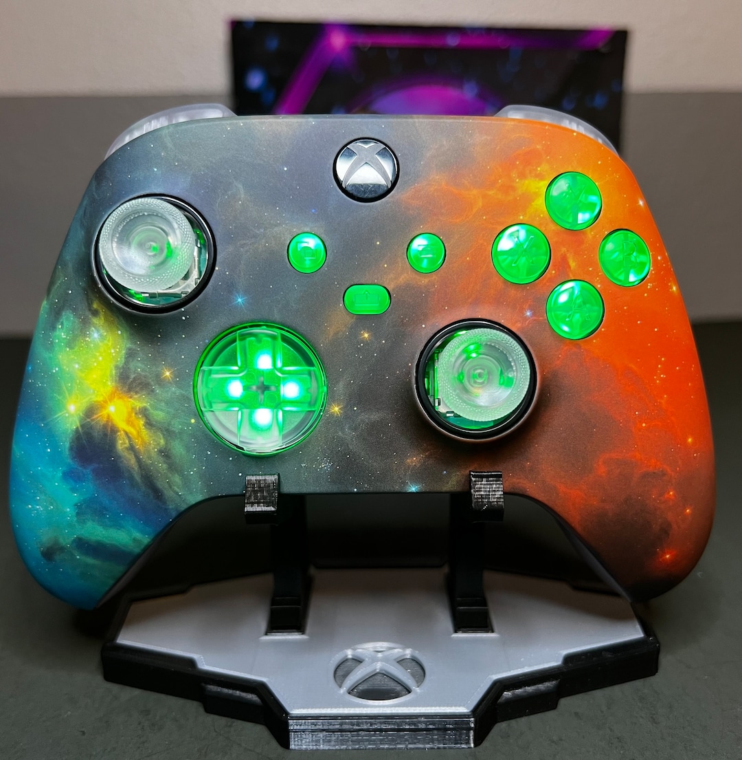 Galaxy Orange Nebula - RGB LED - Custom Wireless Controller for Xbox or ...