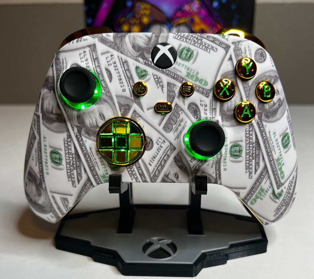 Big Money 100 Dollar RGB LED Custom Wireless Controller for Xbox or PC ...