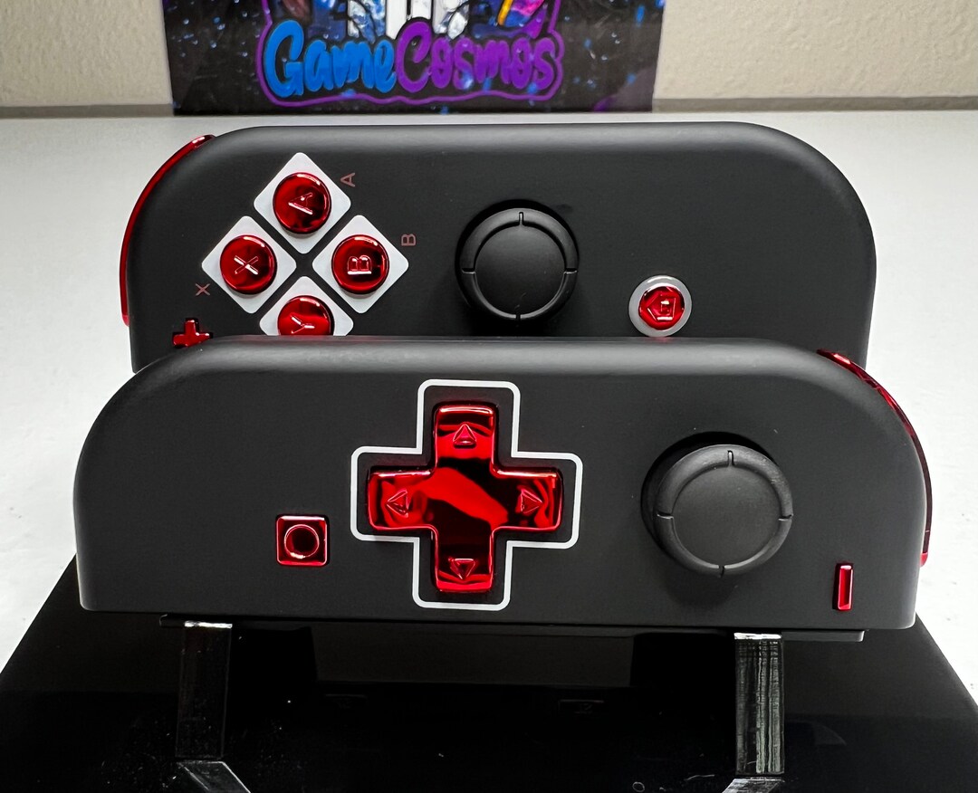 Retro NES Inspired - Chrome Red Accents - Custom Joycons for the ...