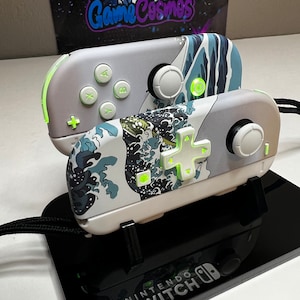 Great Wave Kanagawa RGB LED Custom Joycons for the Nintend Switch - Etsy