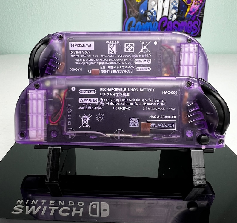 Atomic Purple Clear - Black Accents - Custom Joycons for the Nintend ...