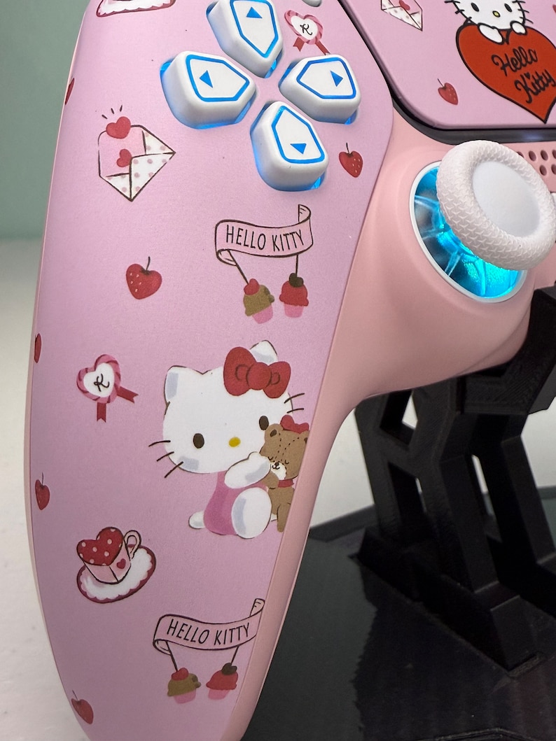 Cute Cartoon Kitty - RGB LED - Sakura Pink - Custom Wireless Controller for PS5 or PC - Etsy