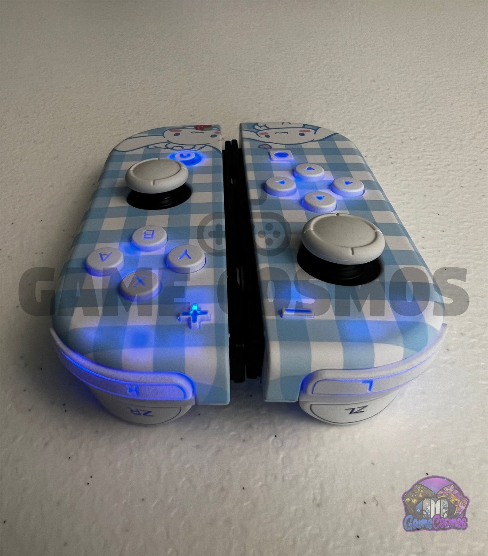 Cute Cartoon Theme - Baby Blue White Pastel - Custom Joycons for the ...