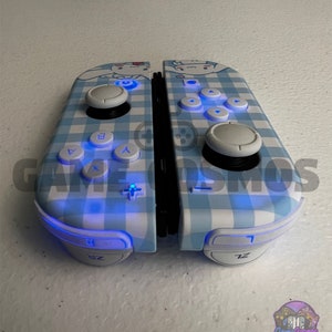 Cute Cartoon Theme - Baby Blue White Pastel - Custom Joycons for the ...
